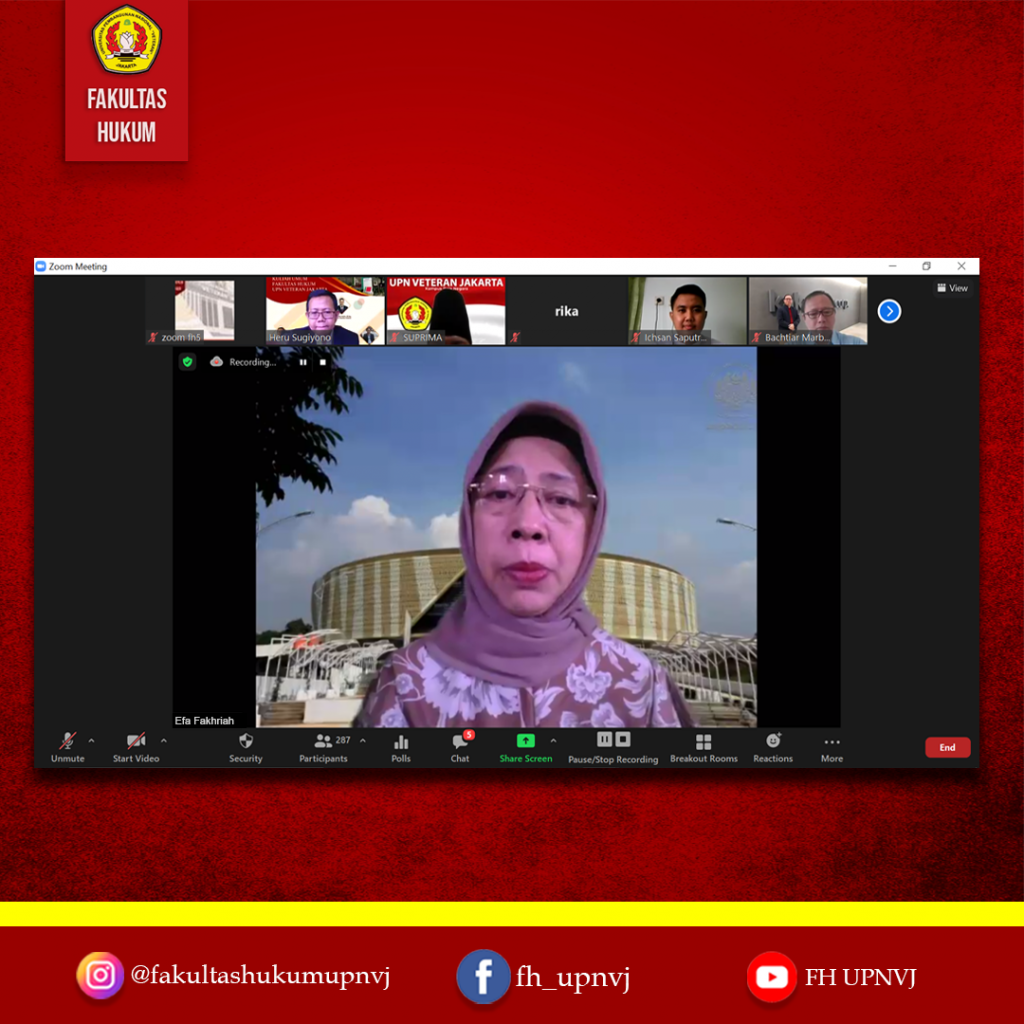 Pelaksanaan Kuliah Umum Fakultas Hukum UPN Veteran Jakarta | Fakultas Hukum UPN "Veteran" Jakarta